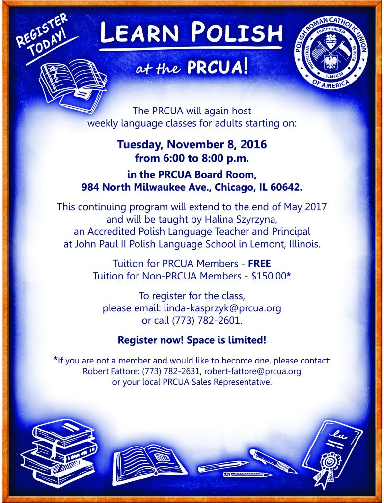 Polish Language Classes for Adults Returning in November! - PRCUALife