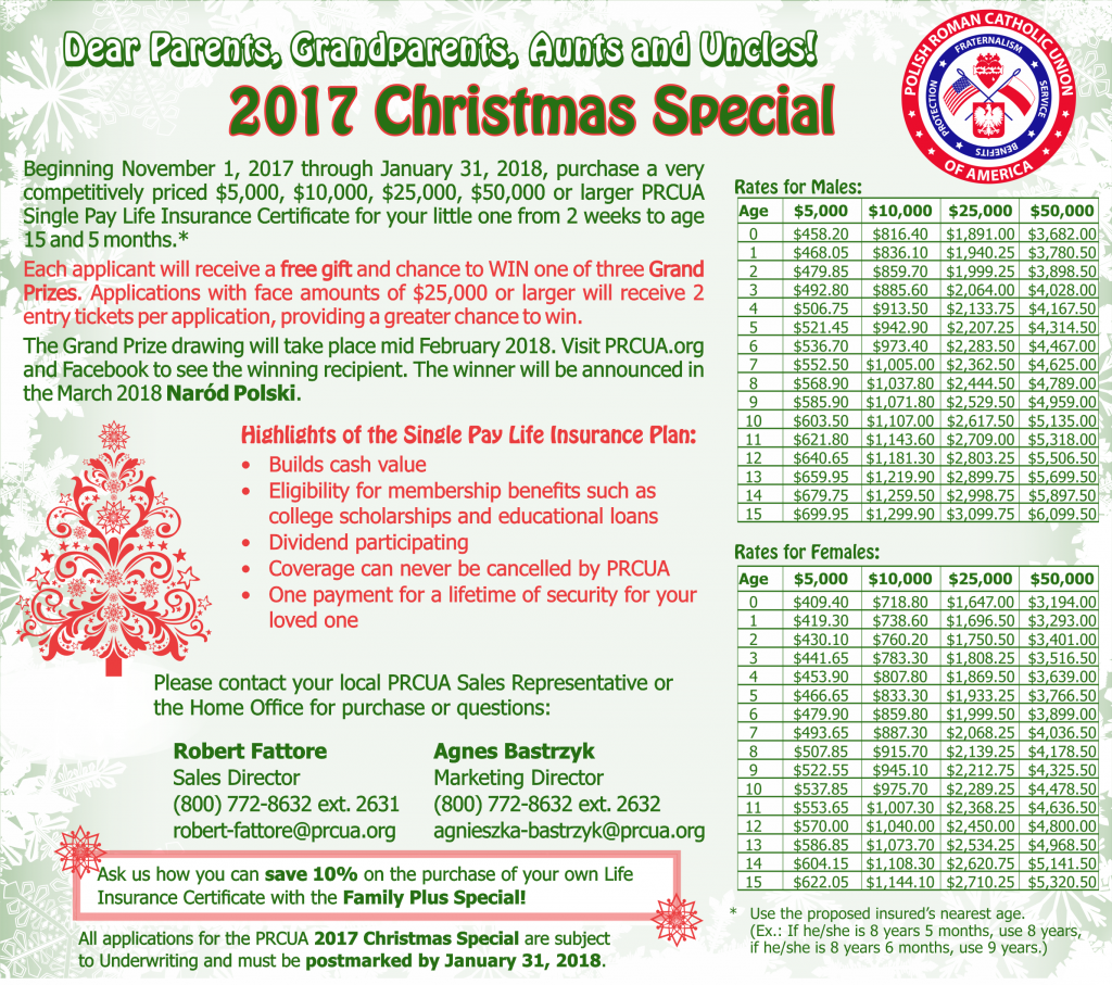 2017 Christmas Life Insurance Special - PRCUALife